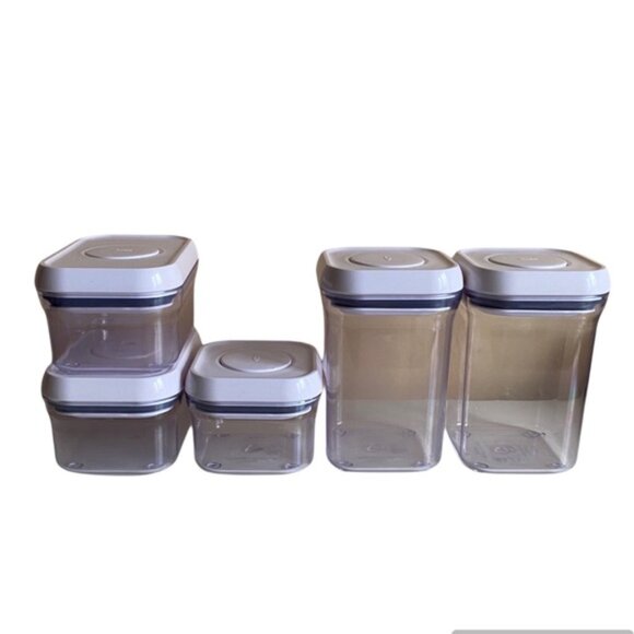 Oxo | Kitchen | Oxo Pop Containers 5 Piece Set 2 9qt 2 5qt 3qt Lids ...